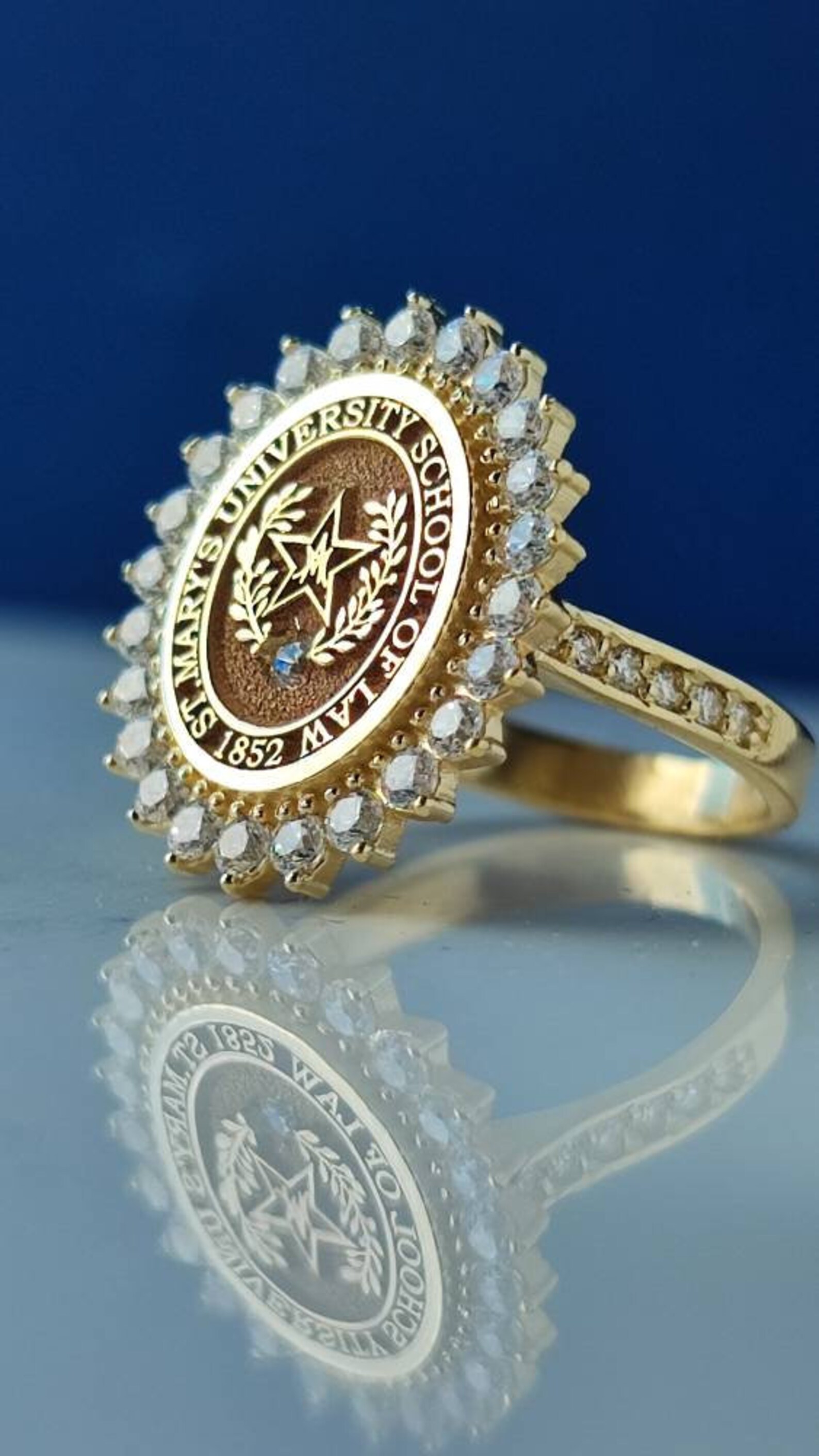 Colege Ring 14K Ring Personalized Jewelry .solid Gold - Etsy