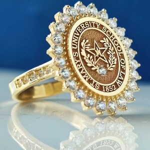 Colege Ring , 14K Ring , Personalized Jewelry .solid Gold, Personalized ...