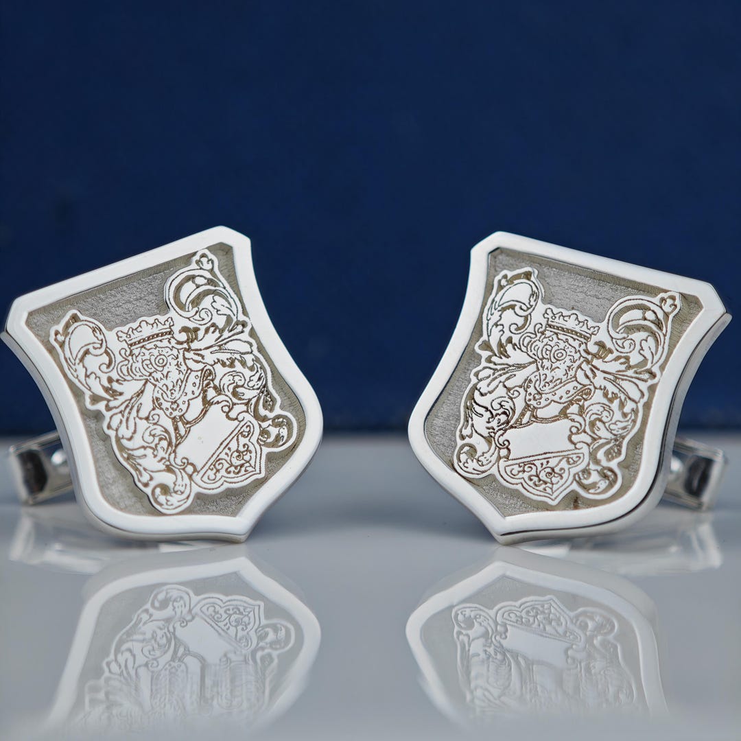 Coat of Arms Cufflinks, Family Crest Cufflinks, Custom Signet Cufllinks ...
