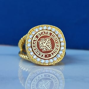 14K Gold University Ring for Women With Birthstones, Perfect Graduation ...