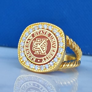 14K Gold University Ring for Women With Birthstones, Perfect Graduation ...