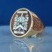 14K Solid Gold Crest Ring , Coat of Arms Ring , Crest Ring , Family ...