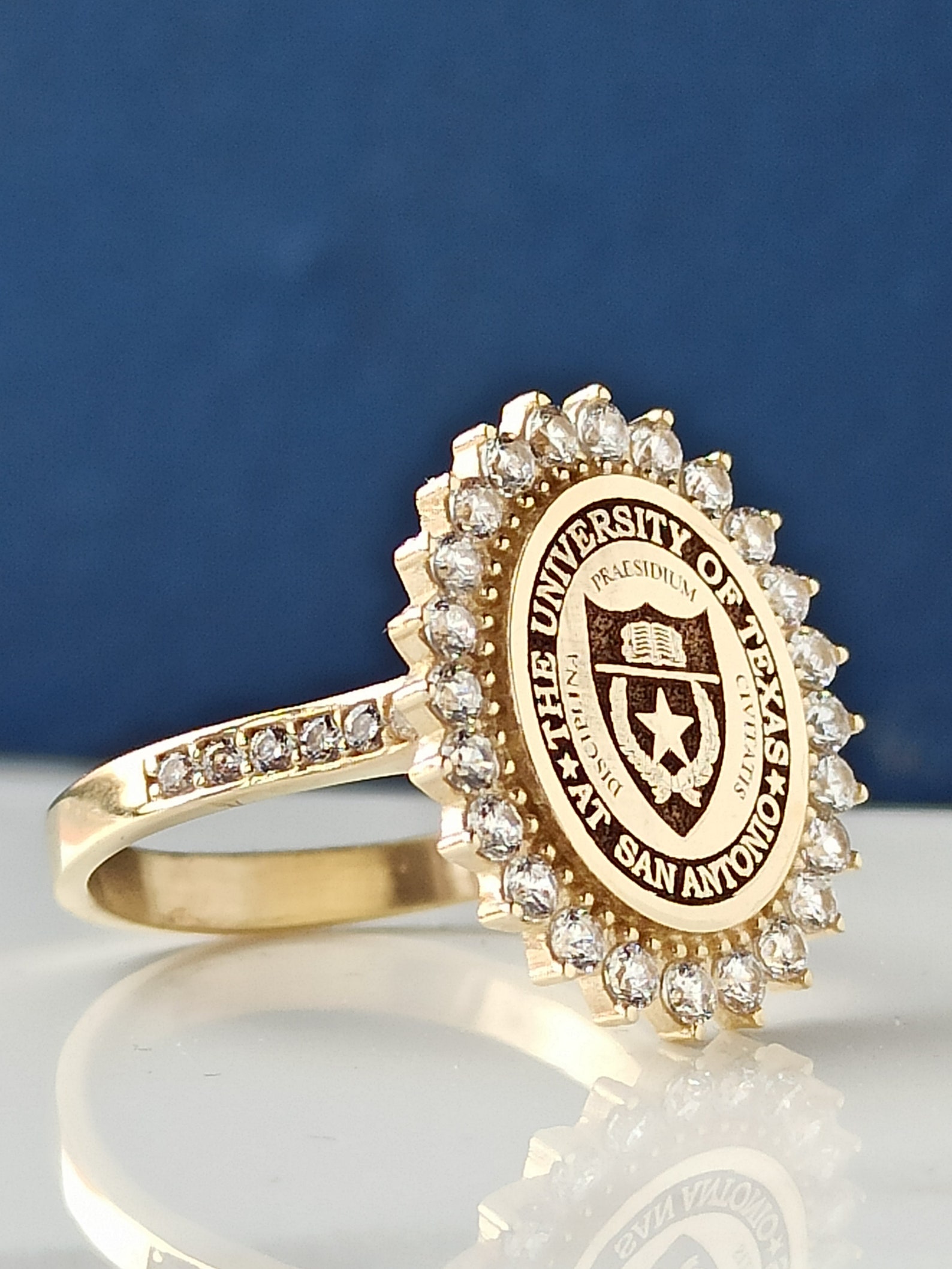 Oval Ring College Ring Gold Ring Solid Ring Class Ring | Etsy