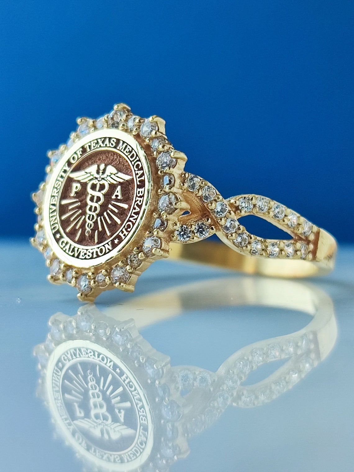 College Ringsolid Gold College Ringuniversity - Etsy