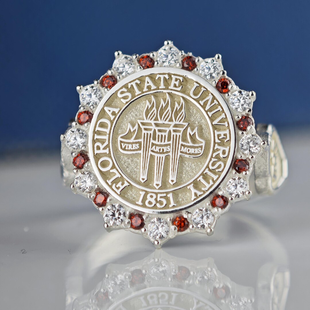 Custom Silver Class Ring With CZ and Garnet Stones – Elegant Graduation ...