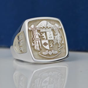 Silver Crest Ring, Custom Crest Ring, Personalized Jewelry ...