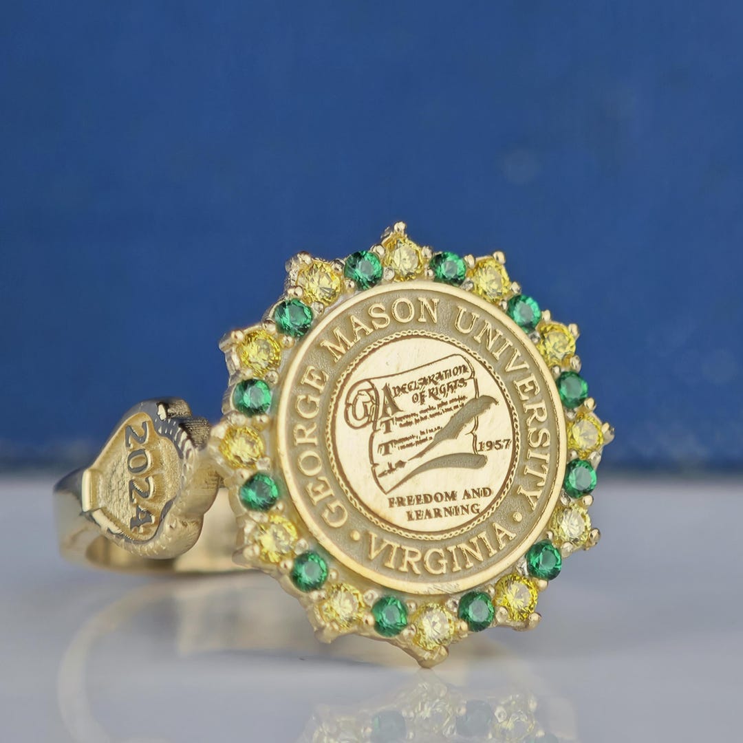 Gold Women’s University College Class Ring , Elegant Jewelry ...