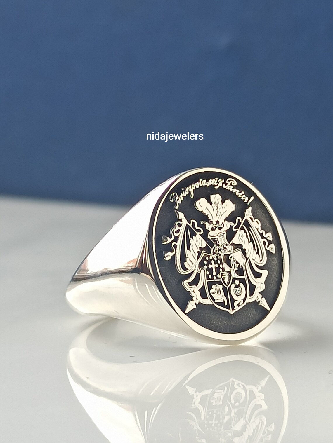 Personalized Ring Personalized Gift Crest Logo Ring Class - Etsy