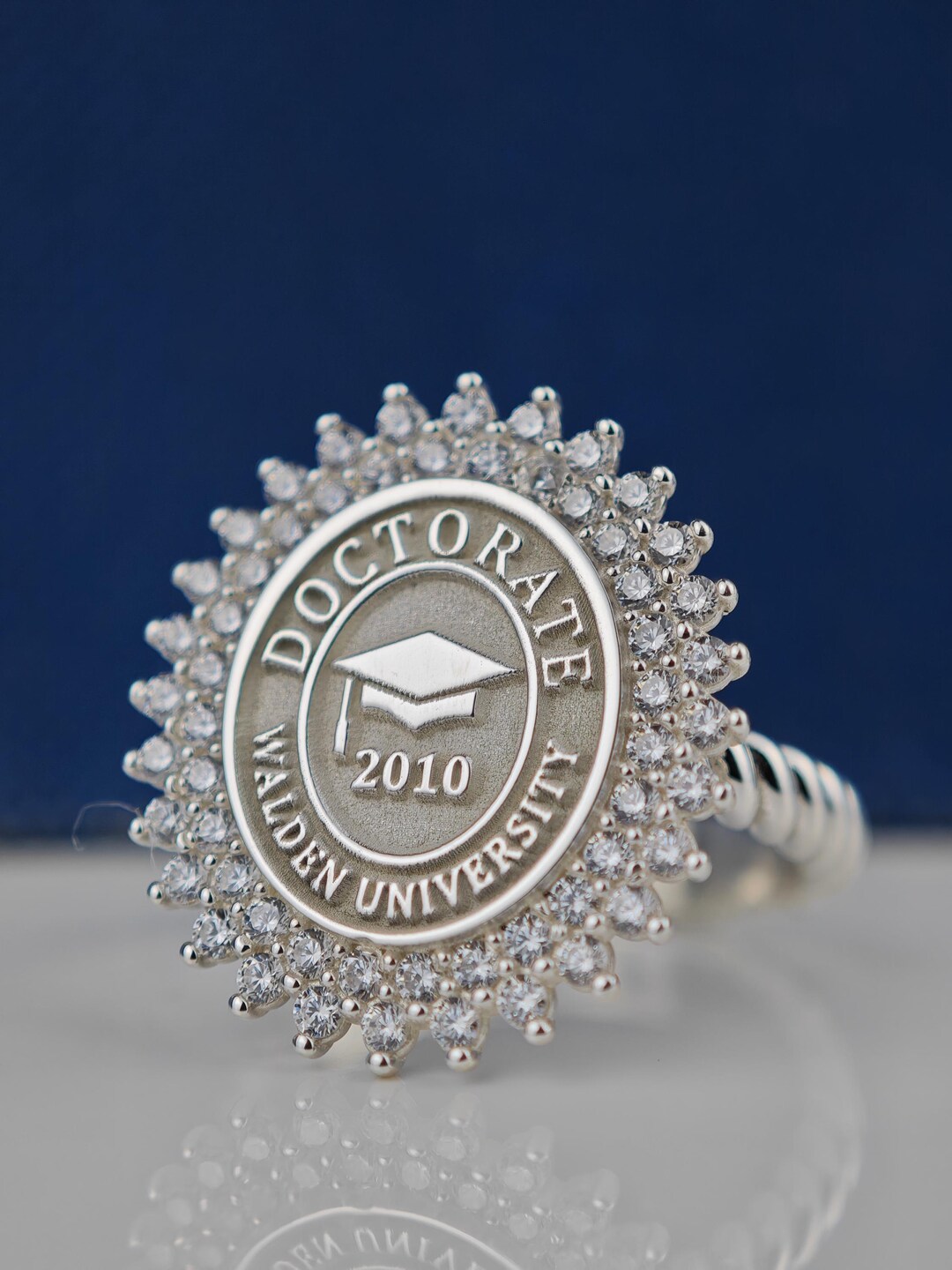 College Class Ring , Sterling Silver Class Ring, University Ring ...