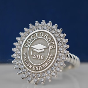 College Class Ring , Sterling Silver Class Ring, University Ring ...
