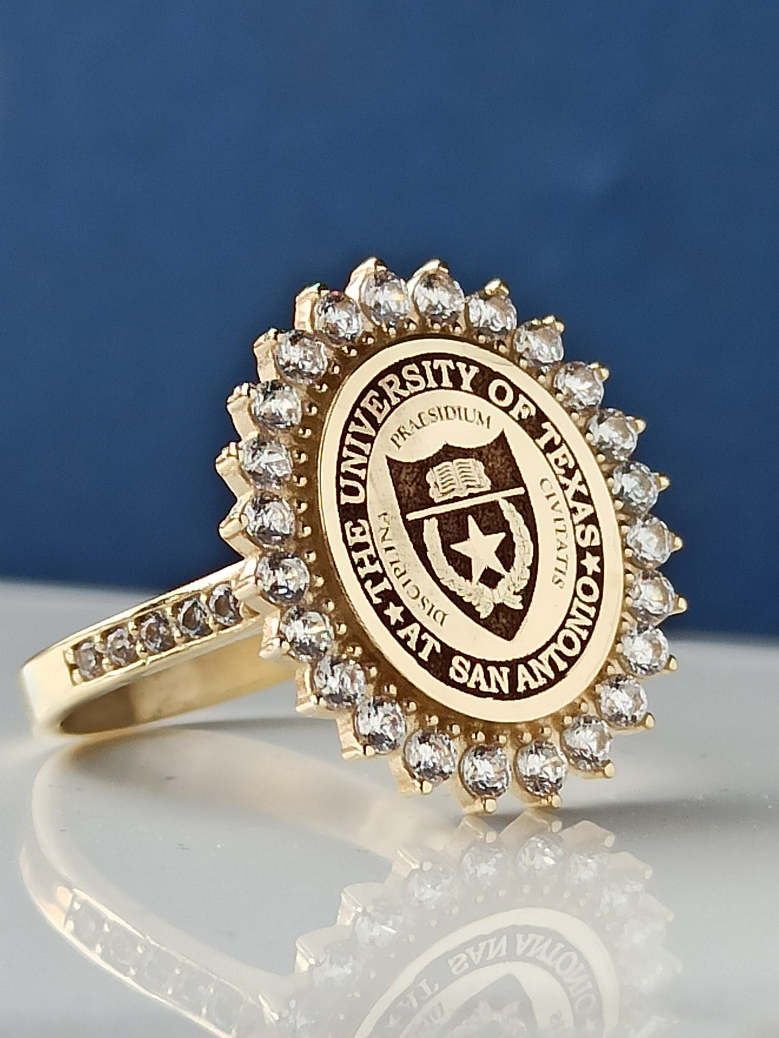 Oval Ring College Ring Gold Ring Solid Ring Class Ring | Etsy