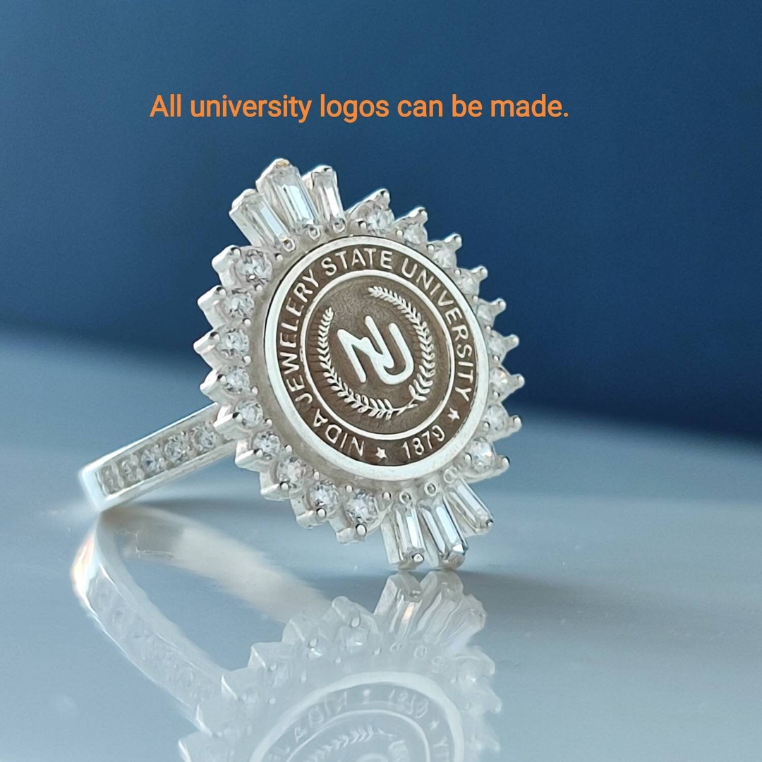 Personalized Sterling Silver College Ring, Graduation Gift - Etsy UK