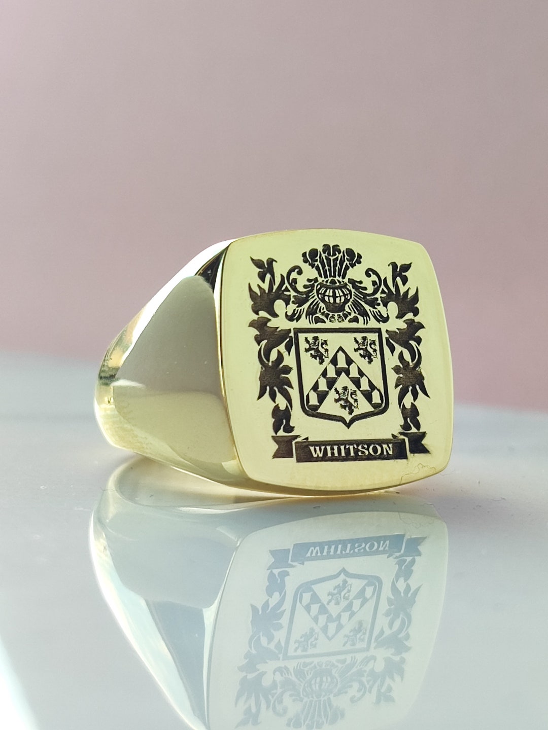 Heraldic Custom Jewelry Ring,mens Gift, Mushroom Ring,personalized Gold ...