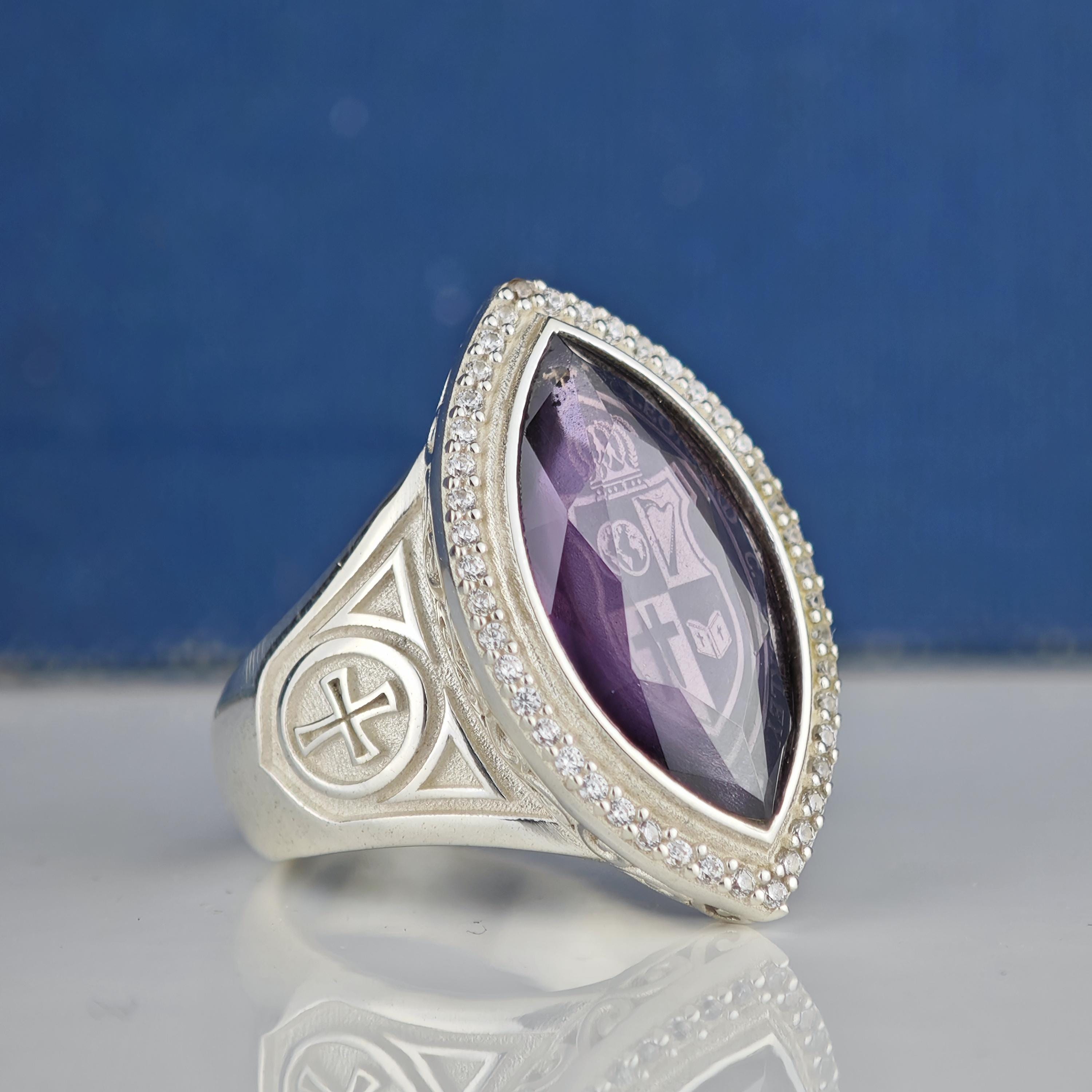 Custom Bishop Ring in Sterling Silver or Gold – Religious Signet Ring ...