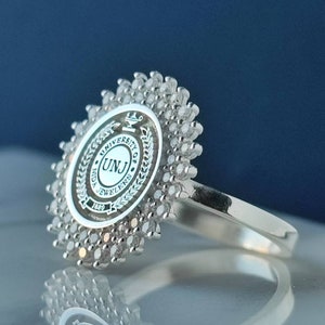 10K Gold University Graduation Ring for Women, Customizable Gemstone ...