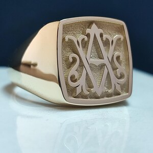 Personalized Monogram Unisex Ring - Custom Design, Stylish and Modern ...