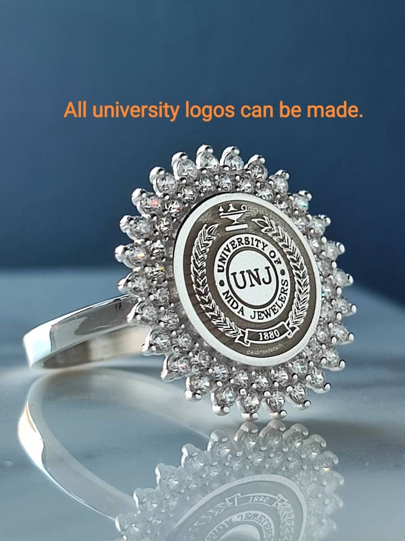10K Gold University Graduation Ring for Women, Customizable Gemstone ...