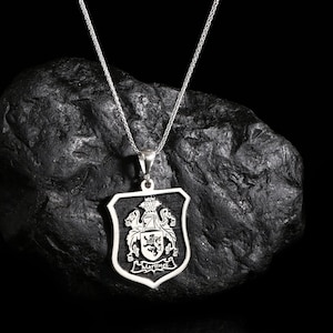 Family Crest Pendant, Gift for Her, Family Crest Necklace, Coat of Arms ...