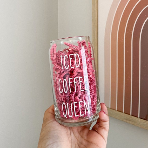 Glass BeerCan iced coffee queen Home & Living Drink & Barware etna.com.pe