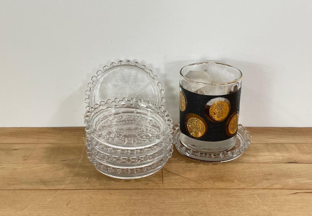 Imperial Glass Candlewick Coasters, Candlewick Pressed Glass 10 Spoke ...