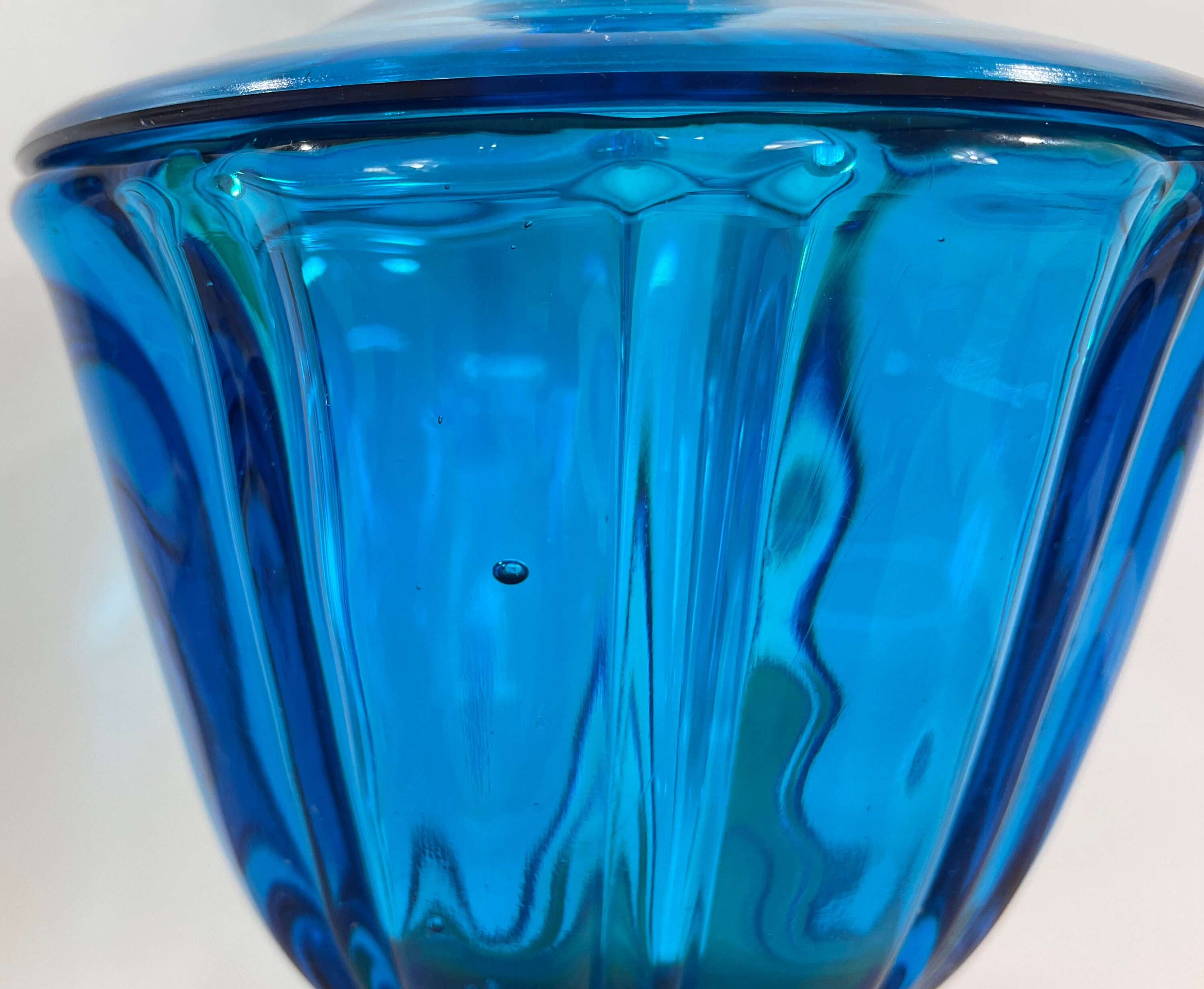 Blue Glass Candy Dish by Smith Glass Simplicity Peacock Blue - Etsy