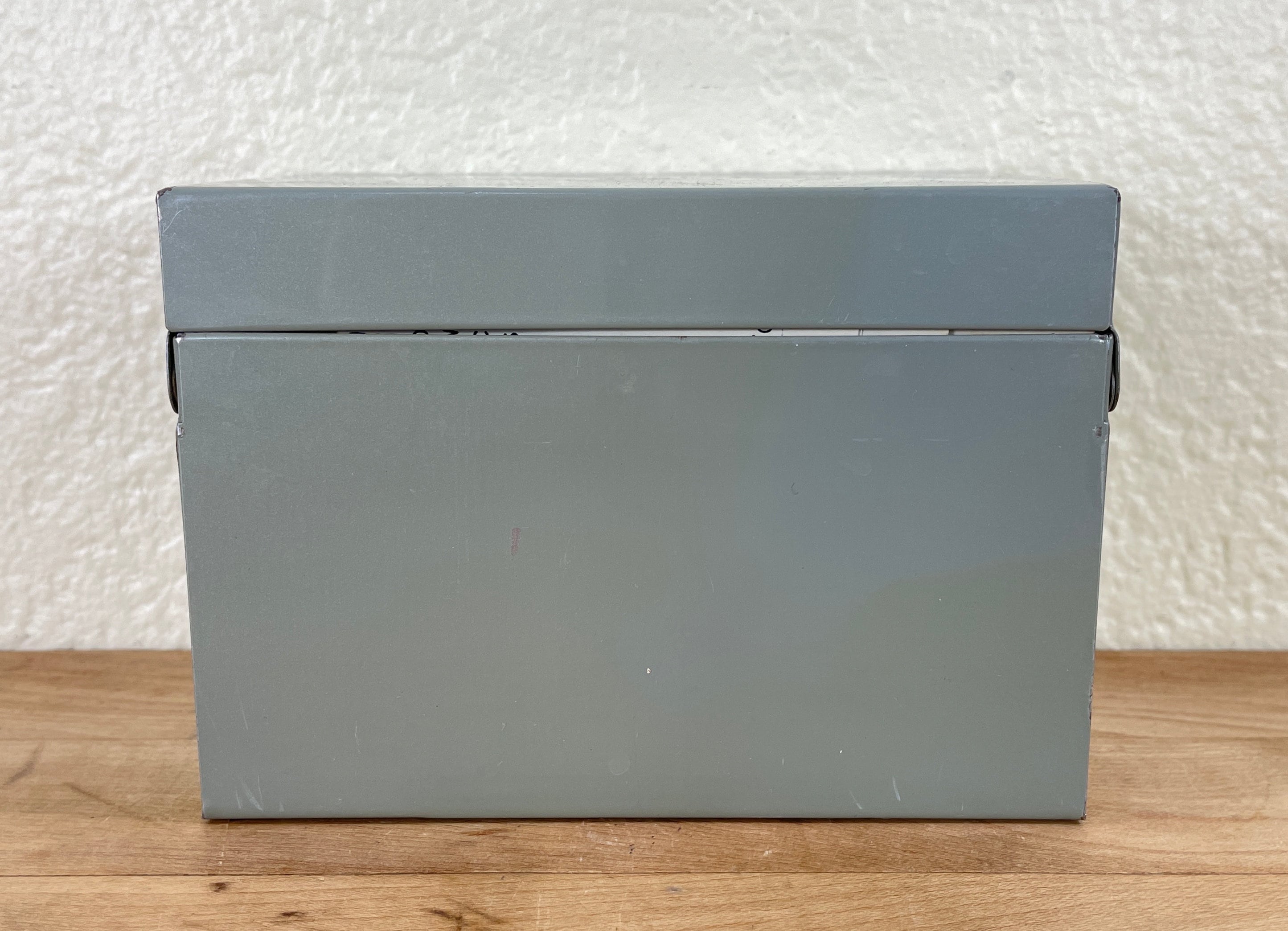 Metal Index Card Box by Ohio Art Co, Gray Hinged Top 3x 5 Index/recipe ...
