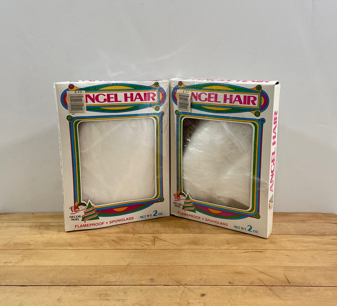 Decor Noel Spun Glass White Angel Hair in Box, Set of 2, Both Included ...