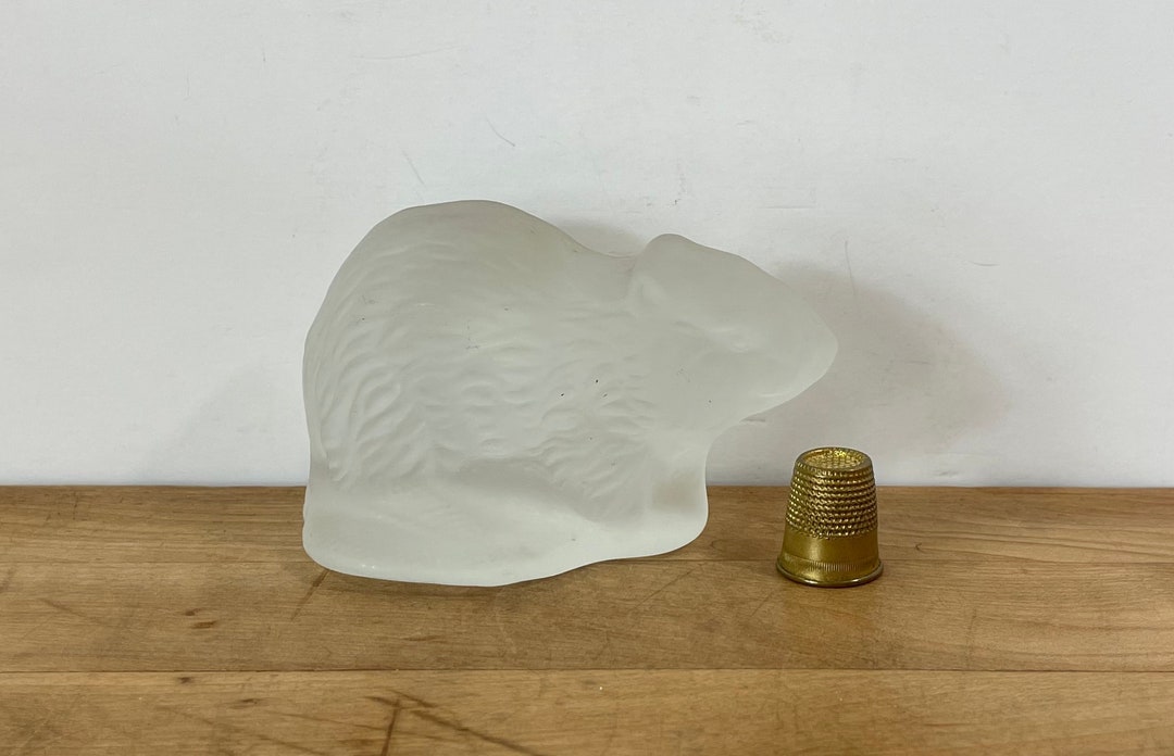 Frosted Glass Beaver by Viking Art Glass, Glass Beaver Figurine ...