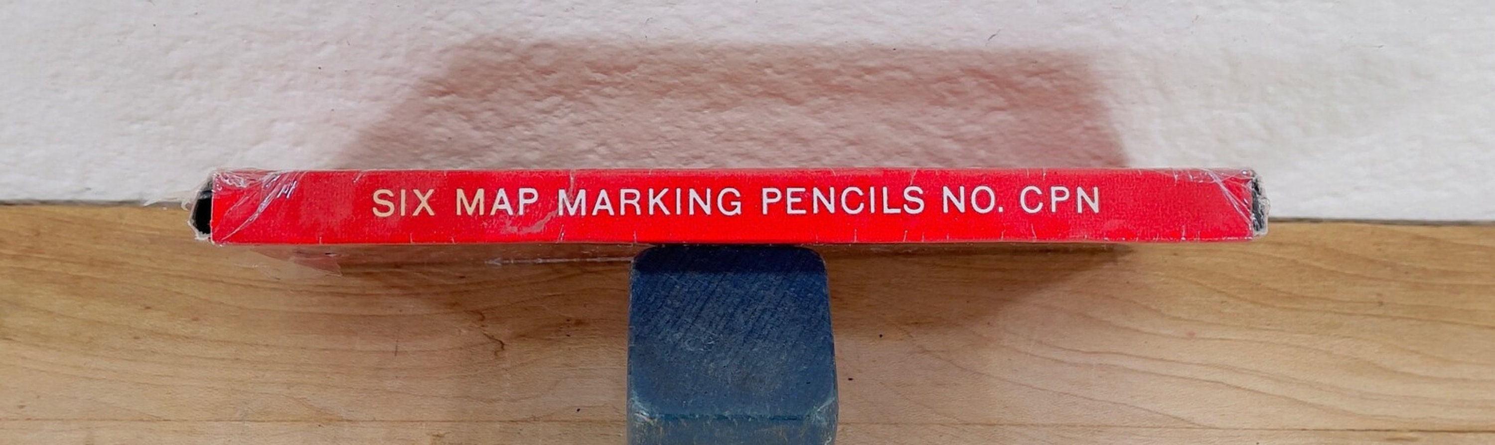 Black Grease Pencils, Map Marking Pencils by the George F. Cram Company ...