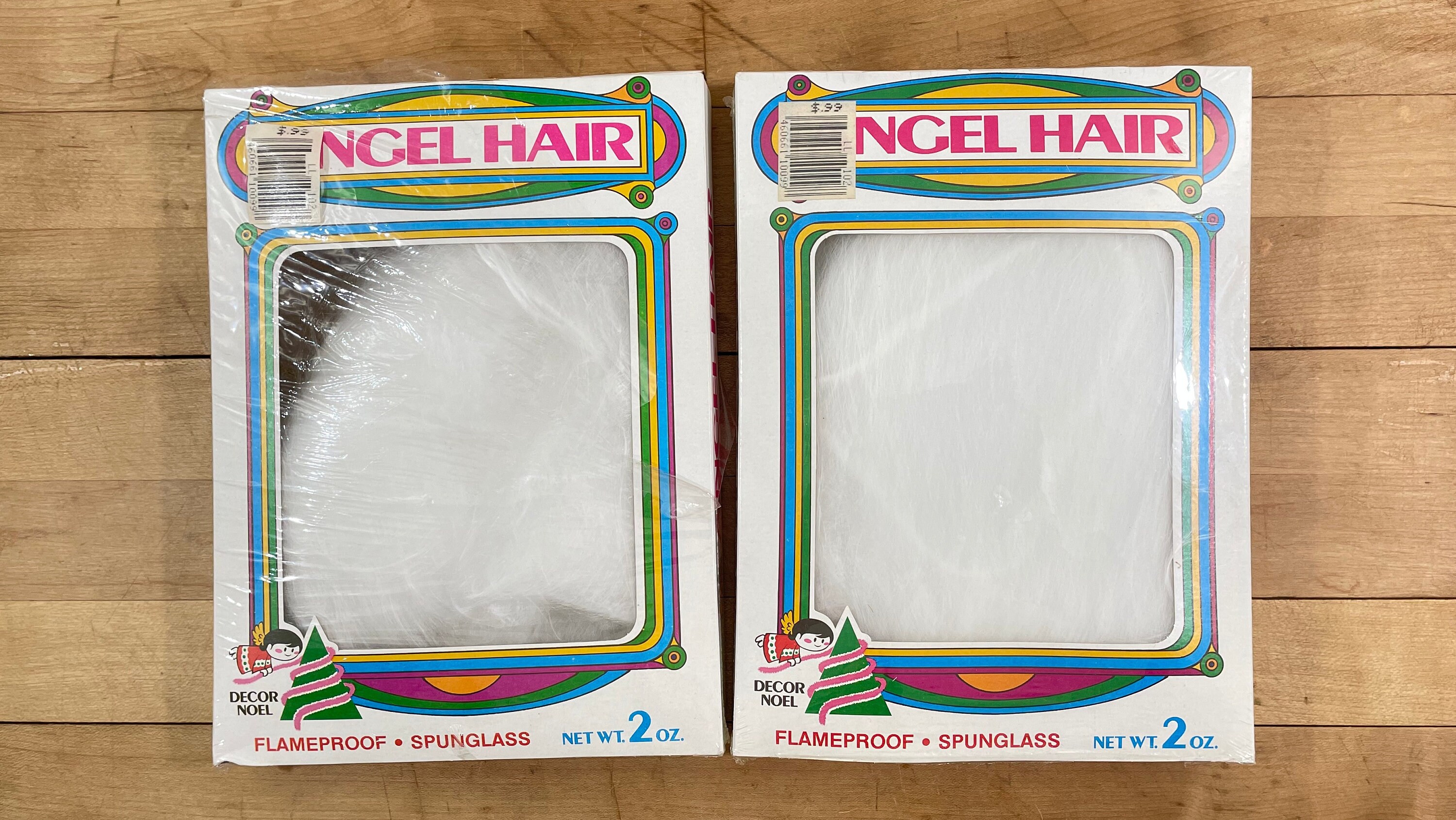 Decor Noel Spun Glass White Angel Hair in Box, Set of 2, Both Included ...