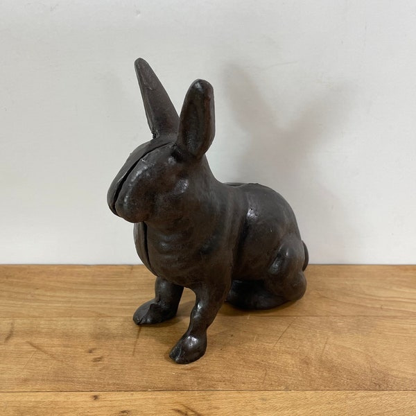 Antique Cast Iron Rabbit Bank - Etsy