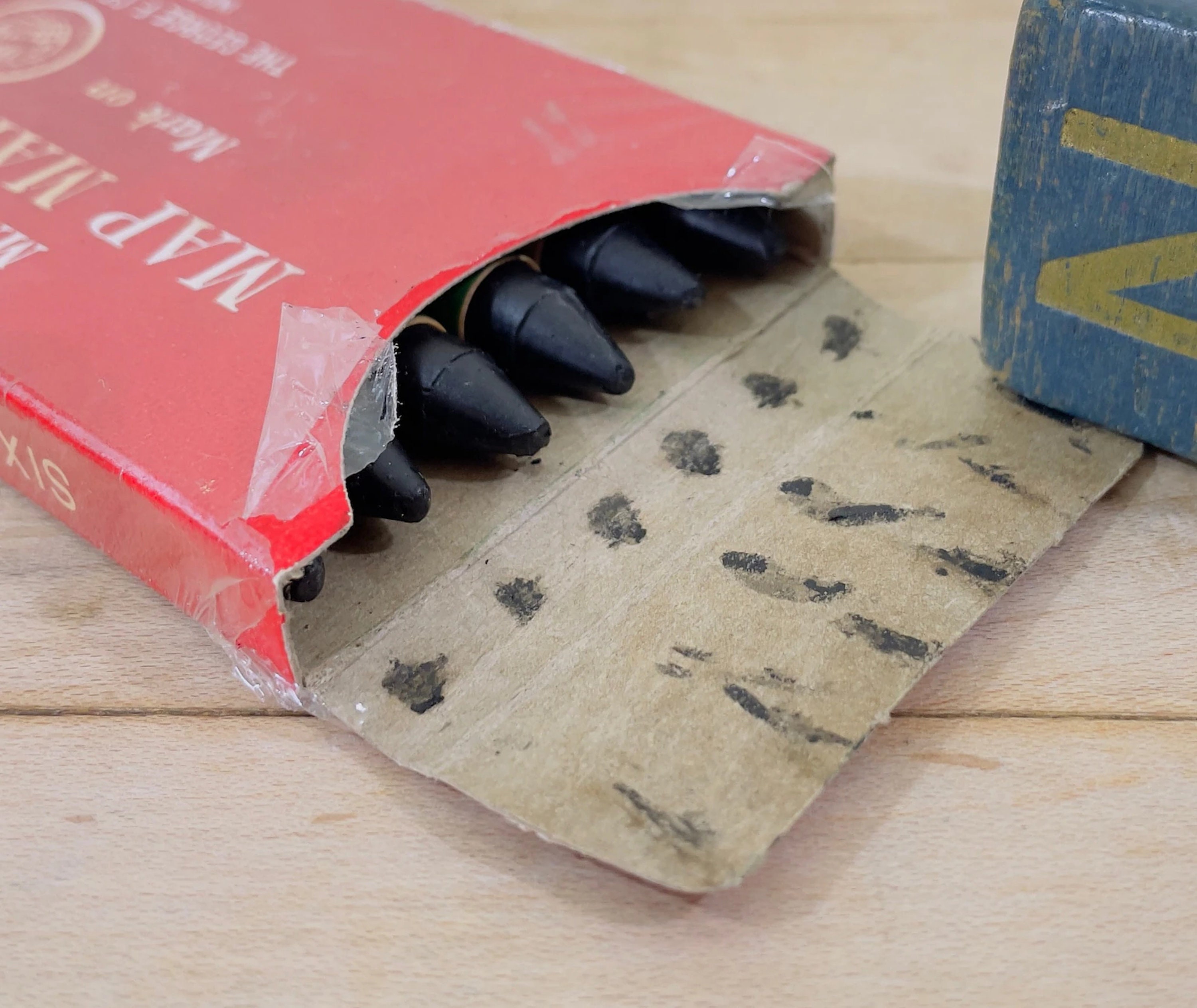 Black Grease Pencils, Map Marking Pencils by the George F. Cram Company ...