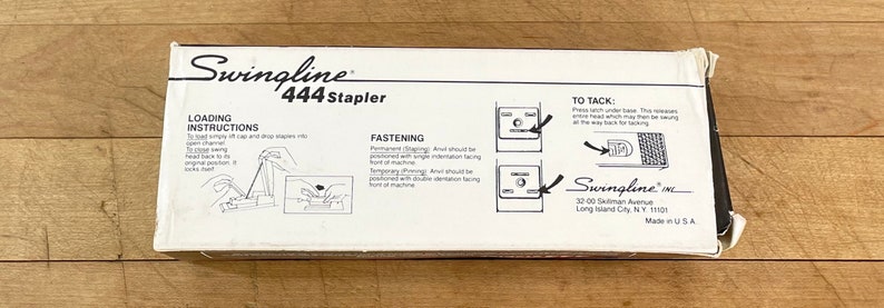 Black 444 Stapler by Swingline, Steel Stapler in Original Box Made in ...