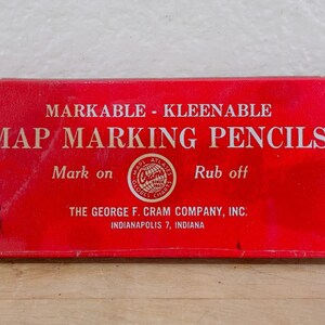 Black Grease Pencils, Map Marking Pencils by the George F. Cram Company ...
