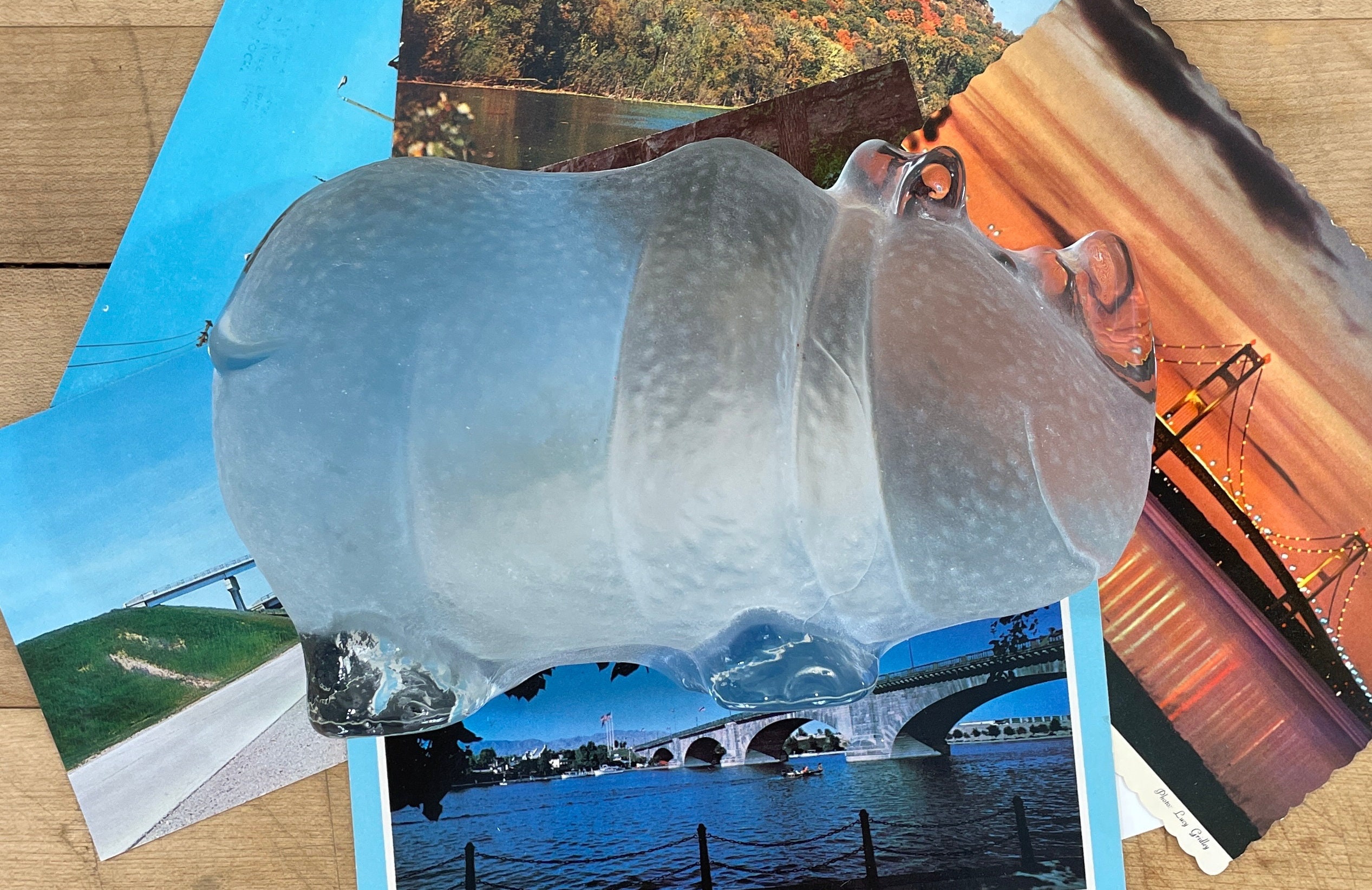 Clear Glass Rhino by Viking Art Glass, Clear and Frosted Glass ...