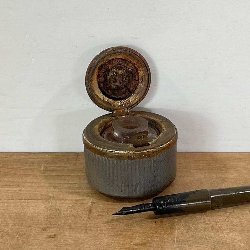 Antique Inkwells - Etsy
