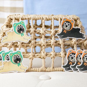 Pug in Frog Hat Sticker - Etsy