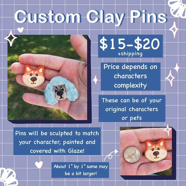 Clay Pin - Etsy