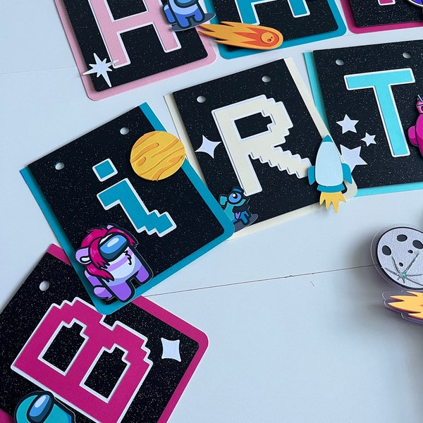 Among Us Birthday Banner - Etsy