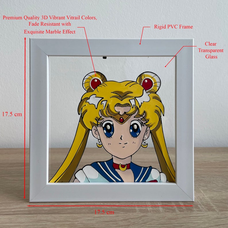 Sailor Moon Enchanting Stained Glass Portrait: Crescent Moon - Etsy