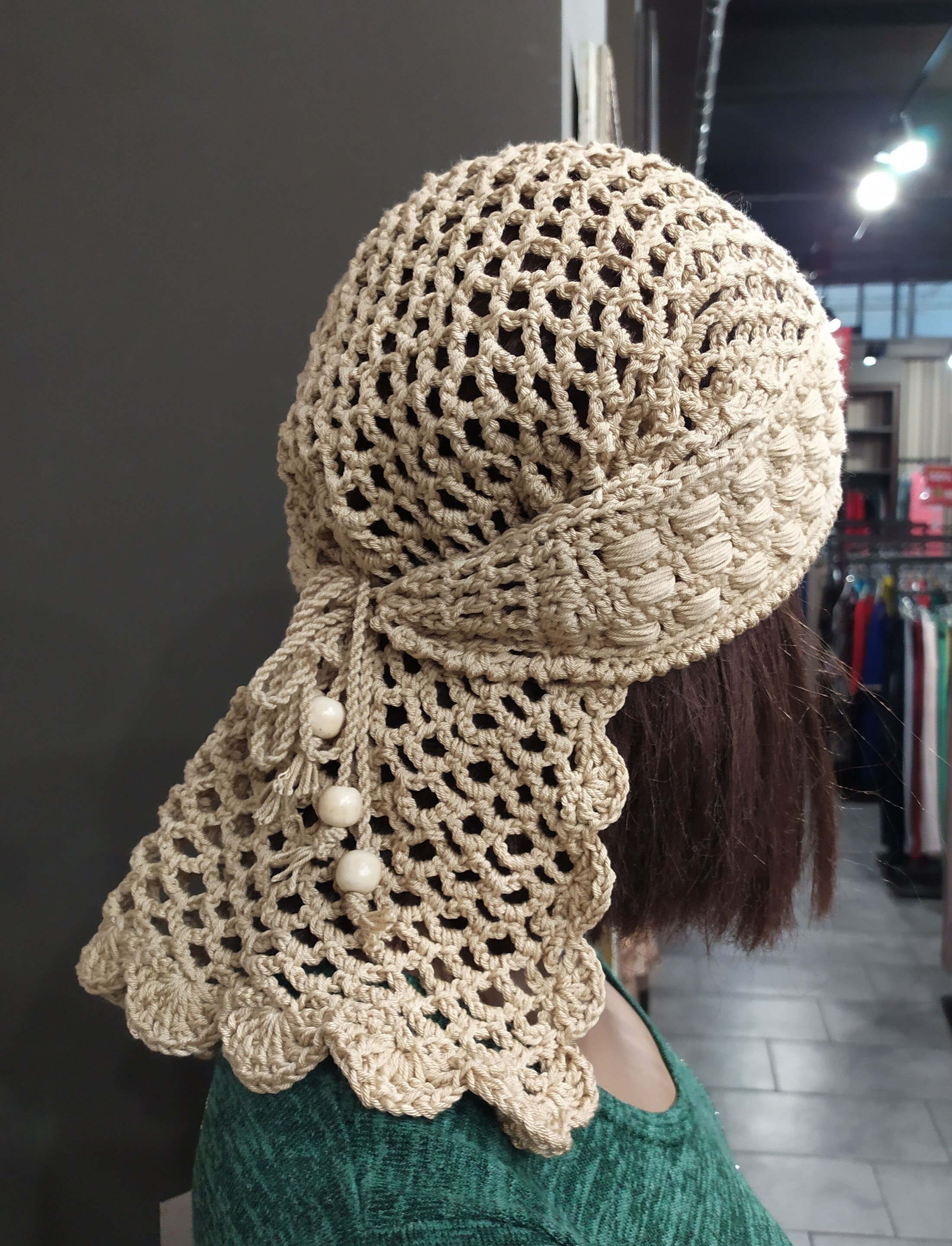 Crochet Women Summer Hat, Crochet Summer Hat With Ties, Handmade ...