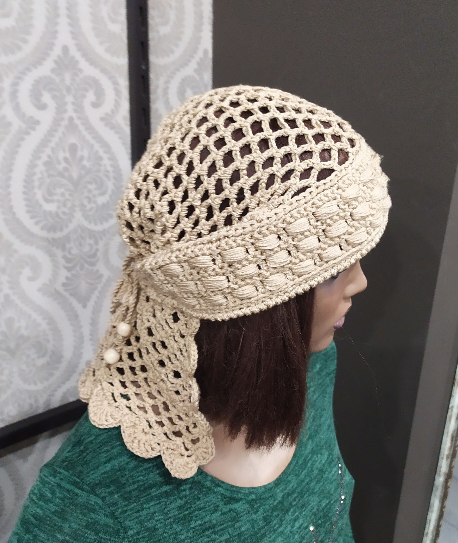 Crochet Women Summer Hat, Crochet Summer Hat With Ties, Handmade ...