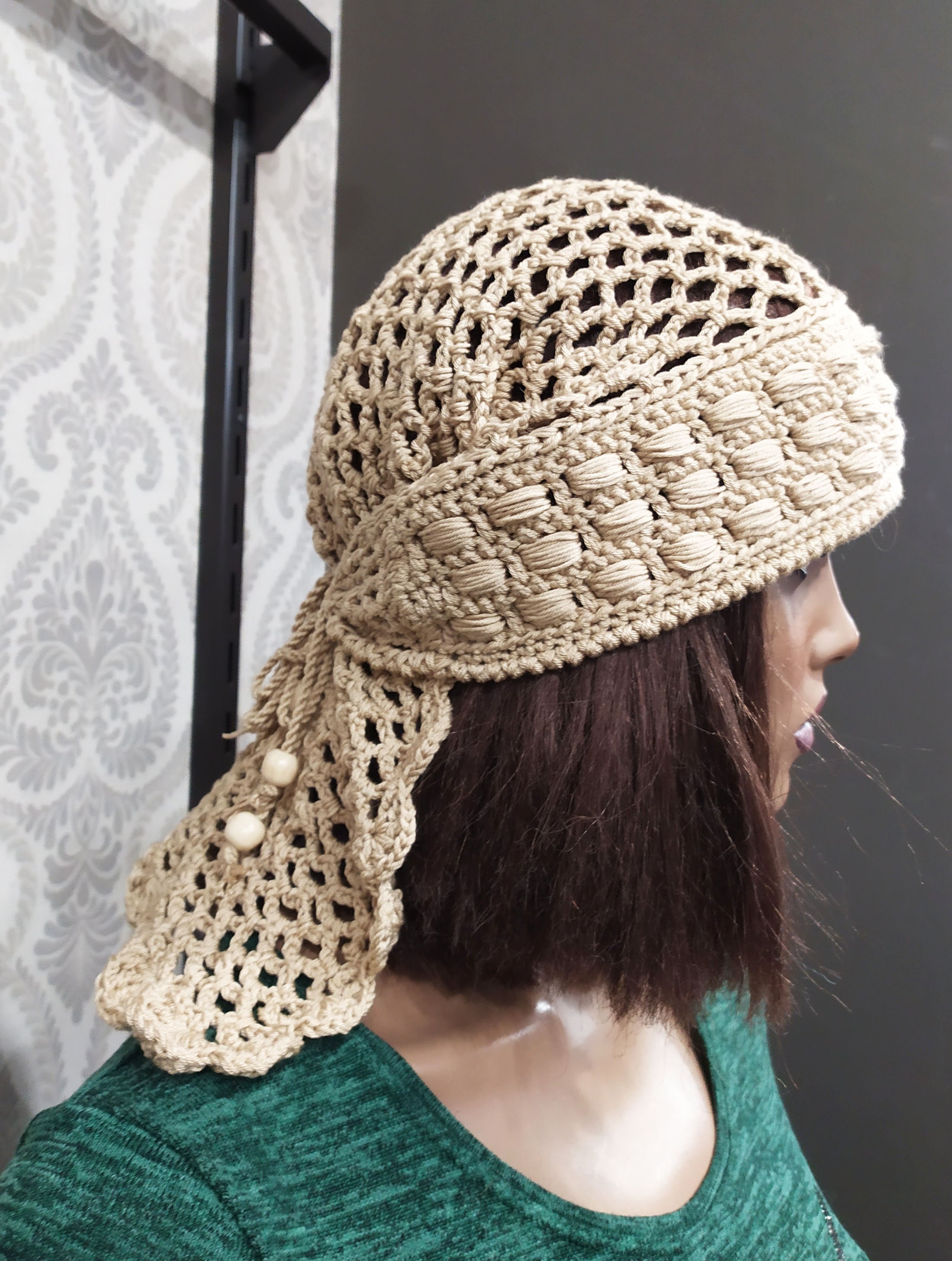Crochet Women Summer Hat, Crochet Summer Hat With Ties, Handmade ...
