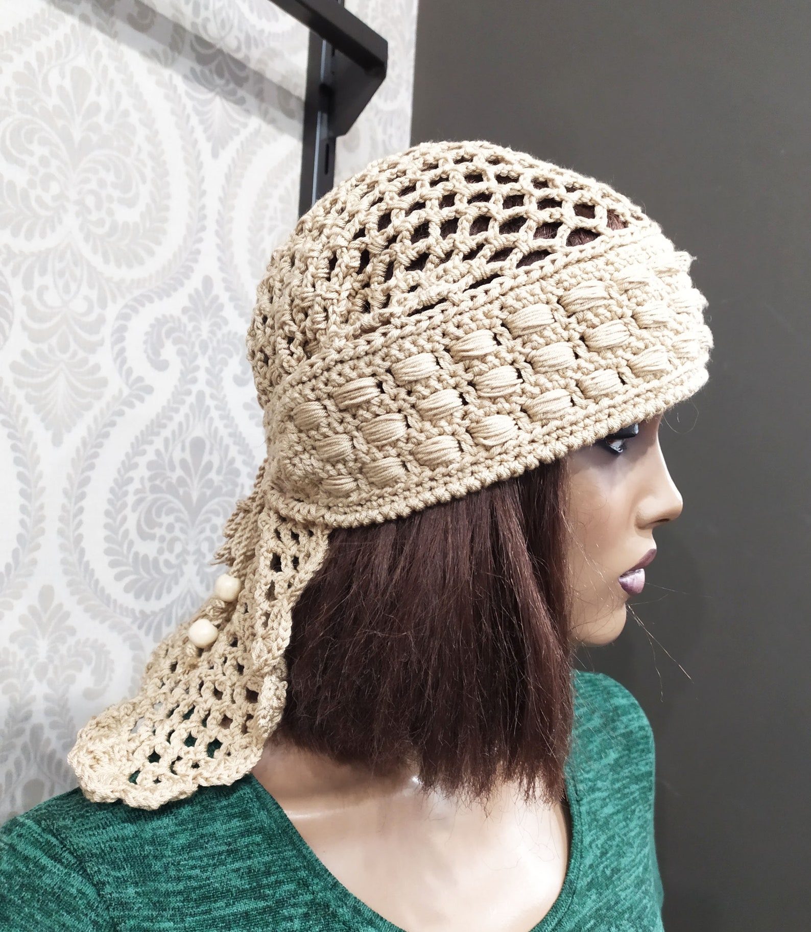 Crochet Women Summer Hat, Crochet Summer Hat With Ties, Handmade ...