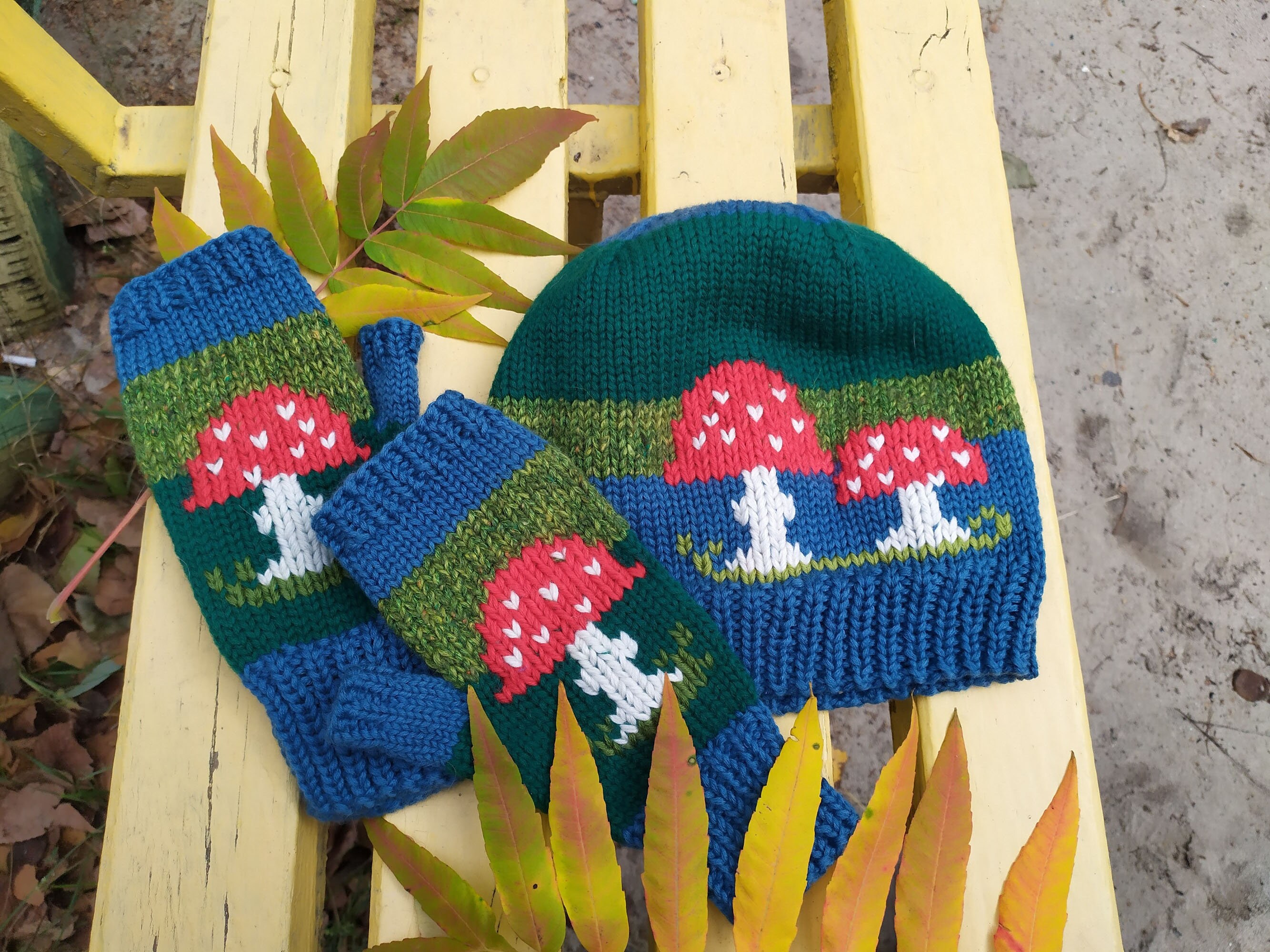Mushroom Adult Forest Friend Hat & Mittens Amanita Muscaria - Etsy