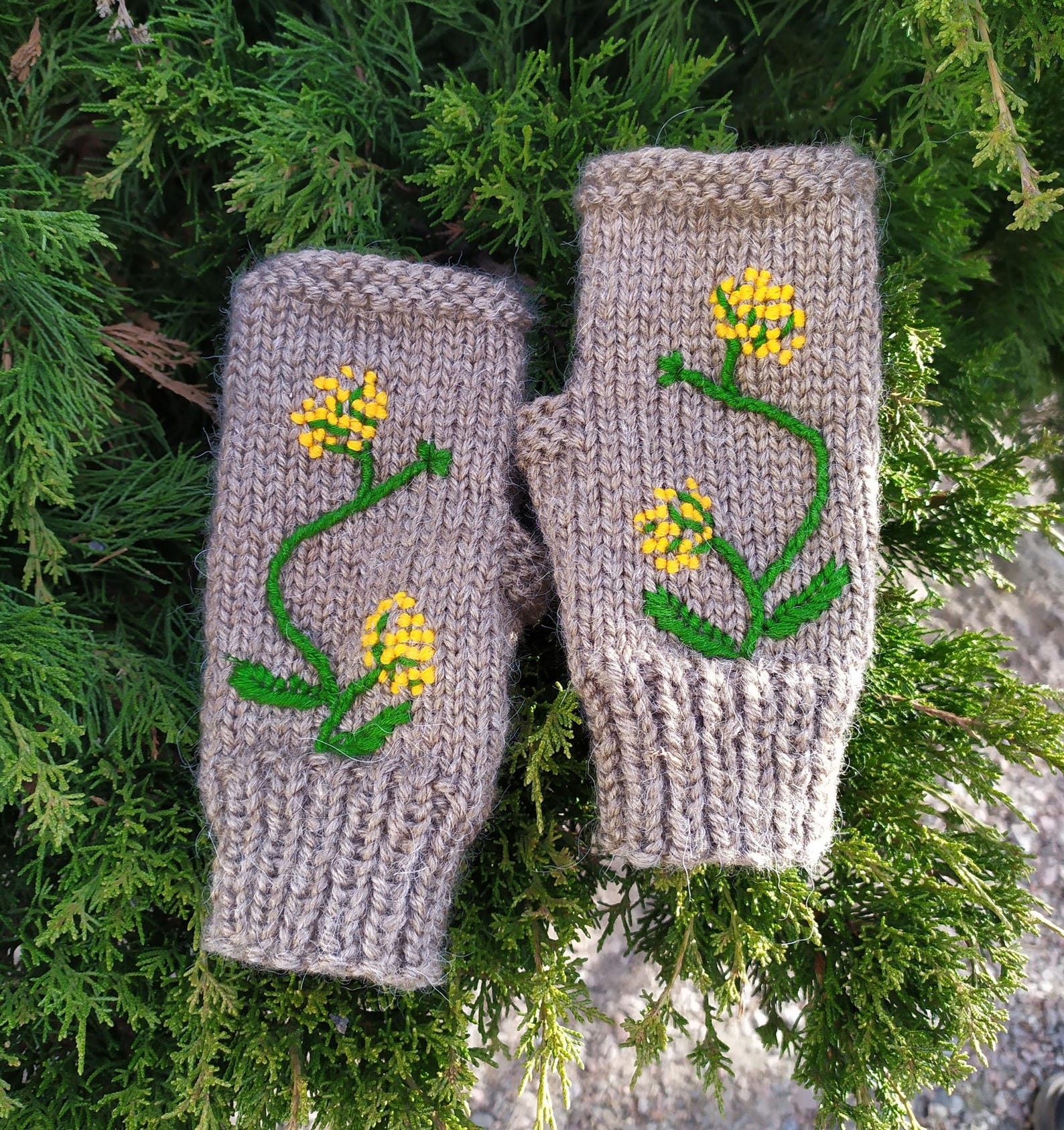 Embroidered Fingerless Women Mittens, Fingerless Gloves, Fingerless ...