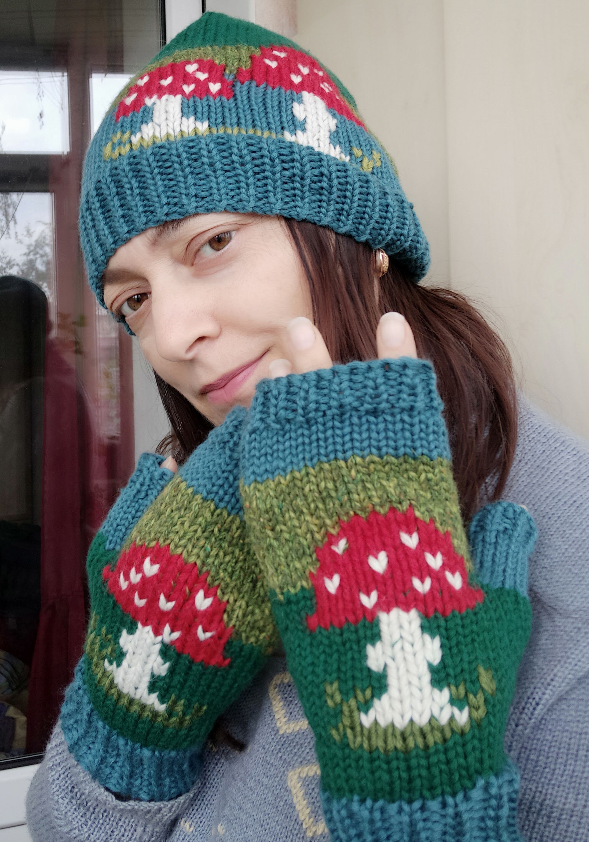 Mushroom Adult Forest Friend Hat & Mittens Amanita Muscaria - Etsy