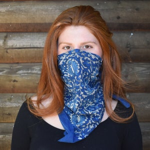 Cotton Bohemian Head Scarf Indian Hand Block Printed Cotton Hair Scarf ...