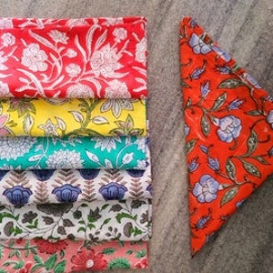Cotton Bohemian Head Scarf Indian Hand Block Printed Cotton Hair Scarf ...