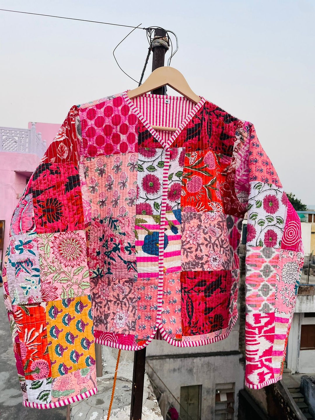 Women's Winter Hippie Quilted Jacket| Patchwork | Colorful Vintage ...